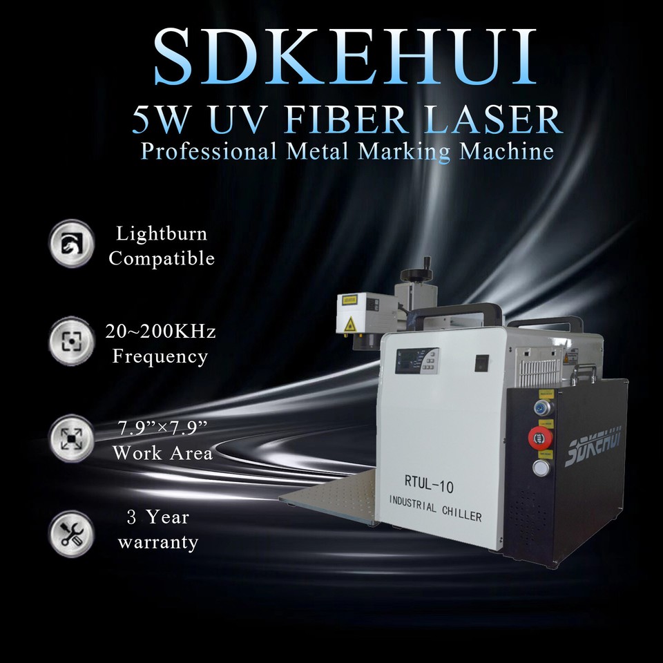 Logan 5W UV Fiber Laser Marking Equipment UV for Glass Wood PVC ...