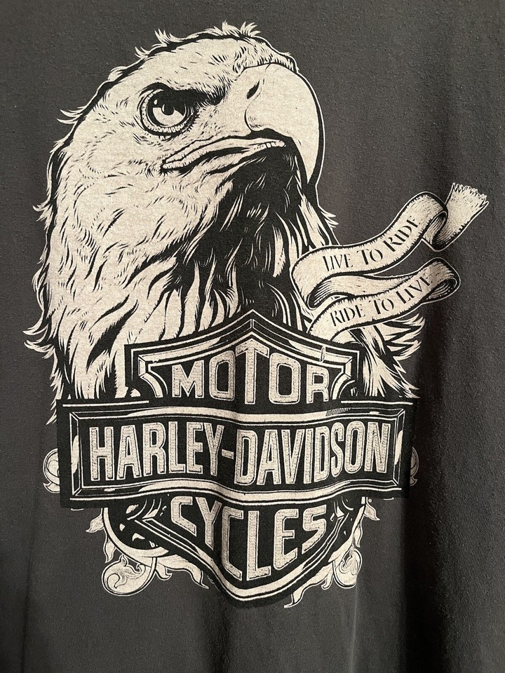 Harley Davidson T Shirt Men's 2XL Eagle Graphic Live to Ride WI | eBay