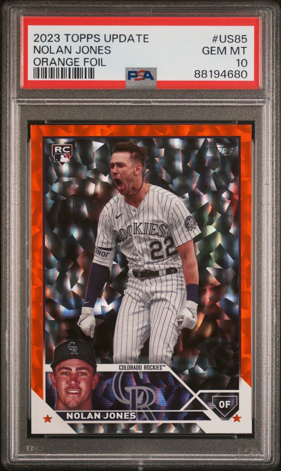 2023 TOPPS UPDATE #US85 NOLAN JONES ORANGE FOIL /299 ROOKIE CARD PSA 10 ...