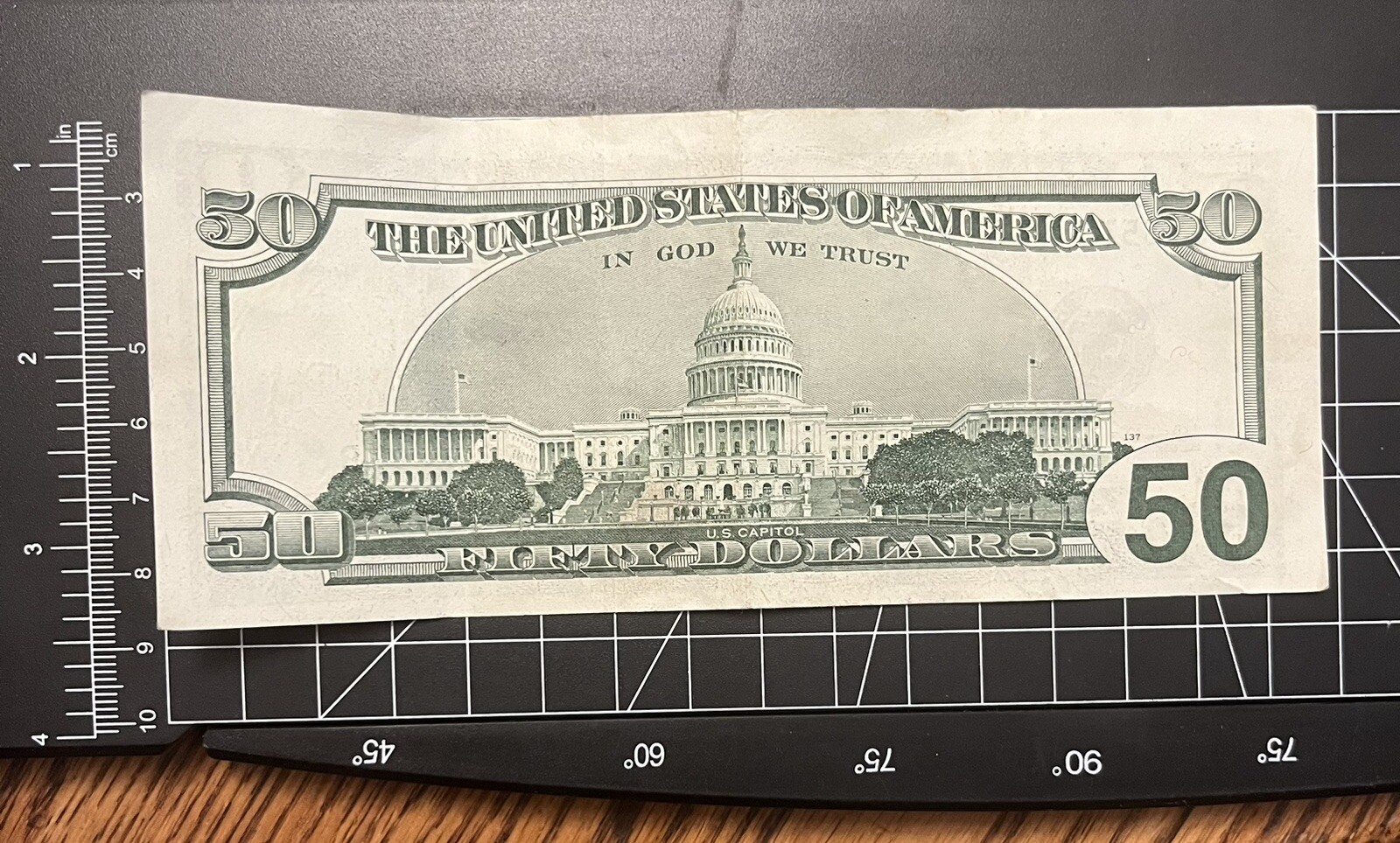 1996 RARE $50 Fifty Dollar Bill Federal Reserve Error Miscut Misaligned ...