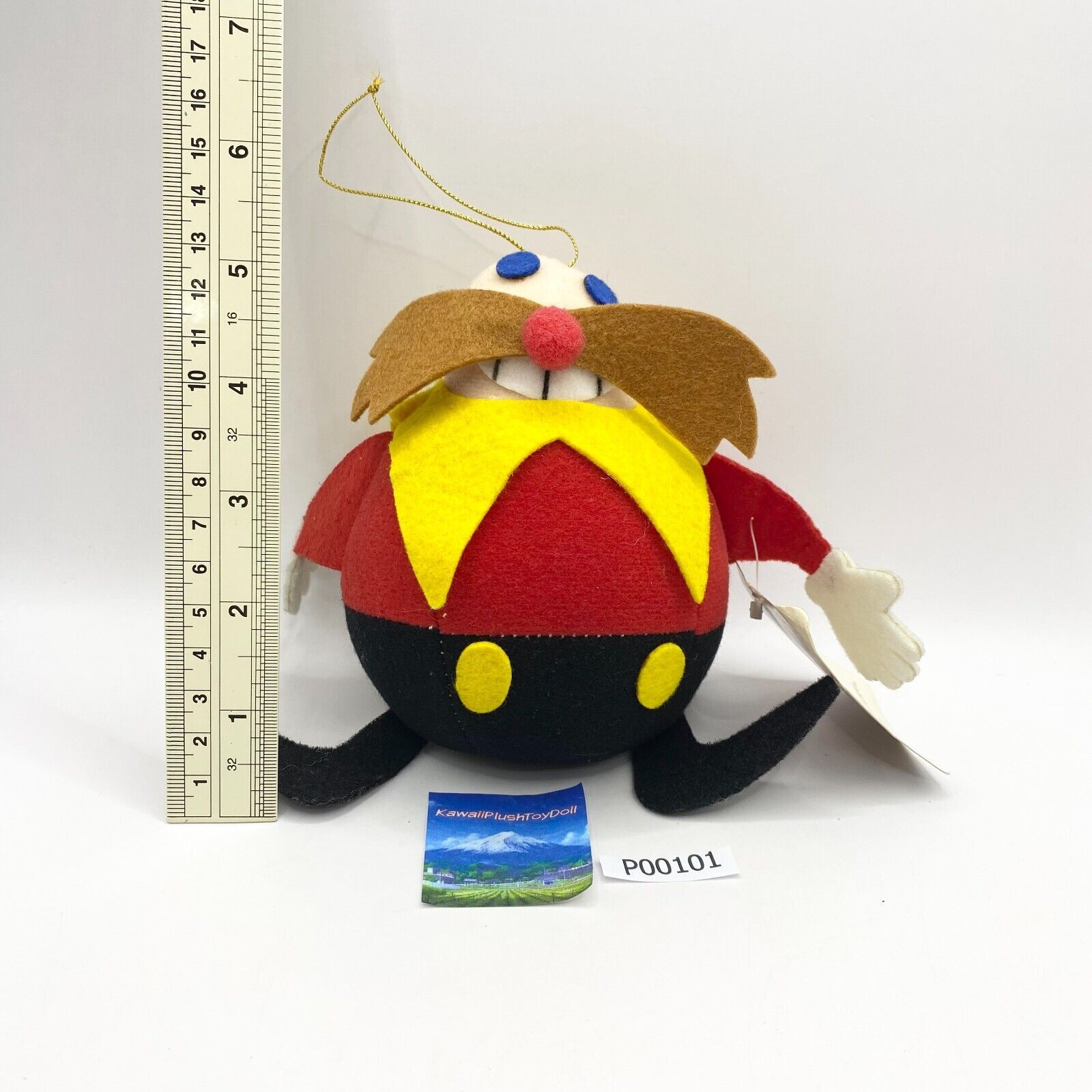 Dr. EGG MAN P101 Robotnik Sonic The HedgeHog SEGA 1992 Peluche 4" TAG ...