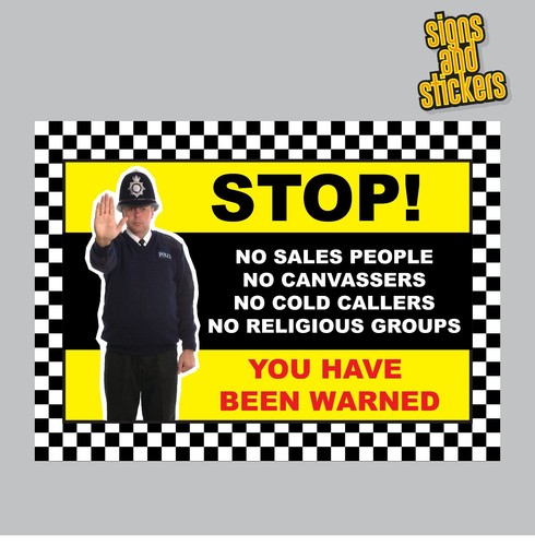 No Cold Callers Sign Sticker, No Canvassers, Religious Groups, Sales ...