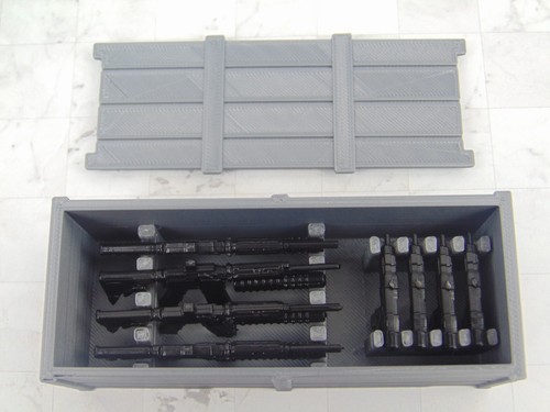 Custom 1:12 Scale 9x Weapons Crate w/ Guns Diorama Display GI JOE ...