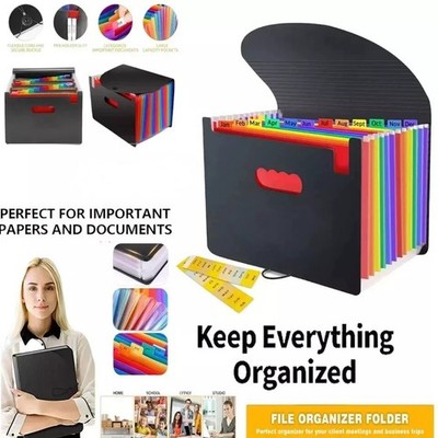 A-Z Month A4 Concertina Expanding File Accordion Folder Organiser ...