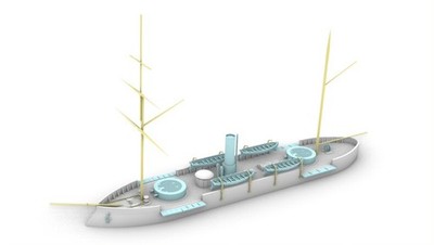 1 /700 German ironclad warship SMS Arminius Unpainted /waterline | eBay