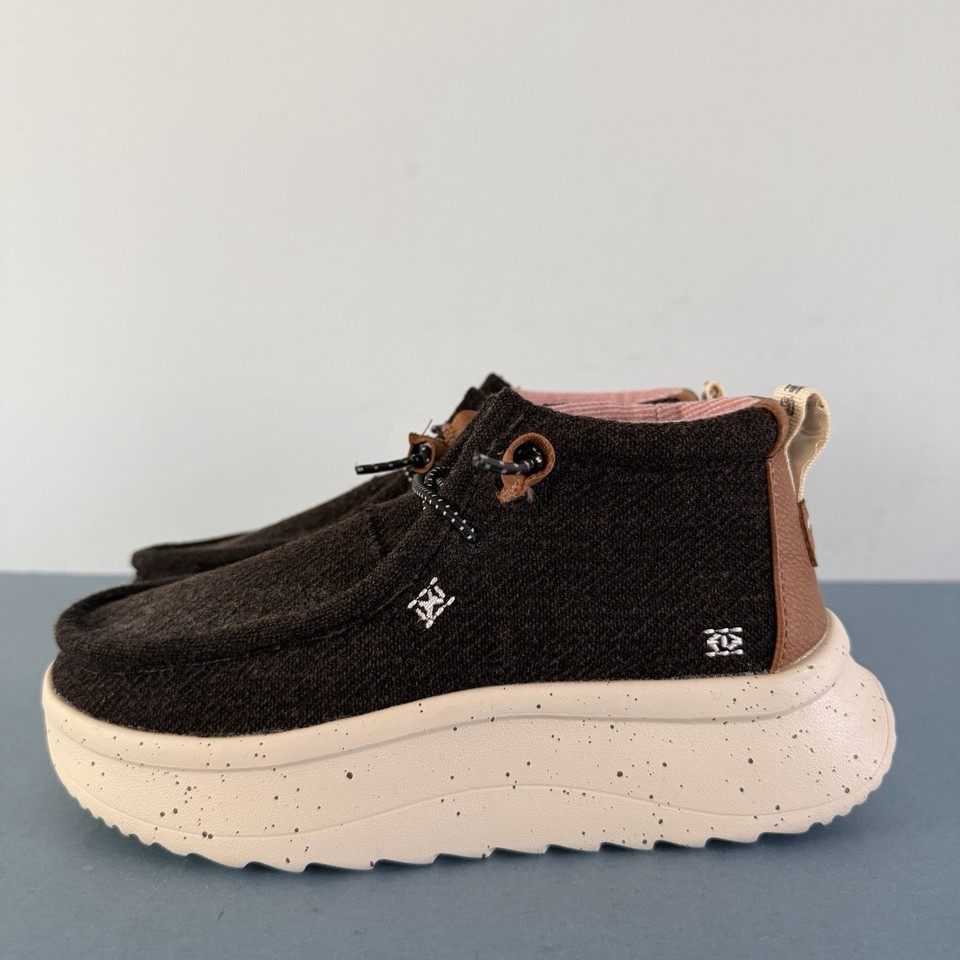 Hey Dude Wendy Peak Hi Wool Moccasin Sneakers Ankle Booties NWT Cocoa ...
