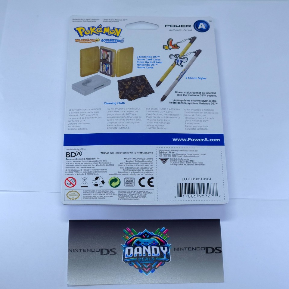 DS Pokemon Accessory Bundle/Kit Heart Gold & Soul Silver DS Stylus ...