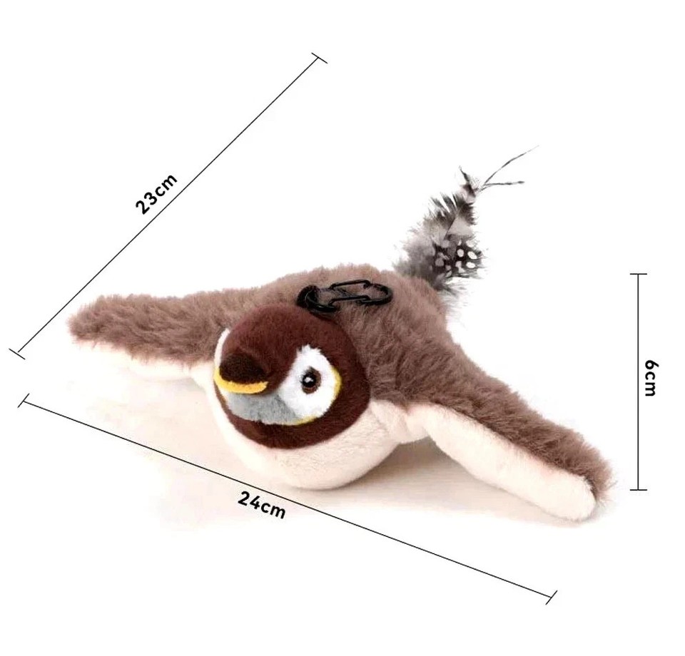 Flapping Bird Cat Toys Flying Electronic Interactive USB Sparrow Toy ...