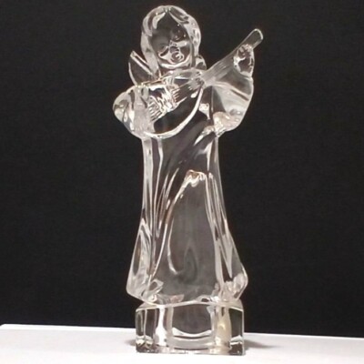 Vintage 90s Mikasa Angel Figurine Herald Collection Crystal Mandolin ...
