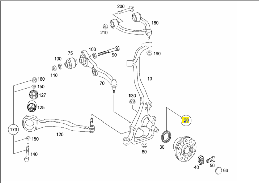 Febi Bilstein Front Wheel Hub and Bearing Assembly 36078 / 2213300225 ...
