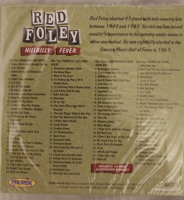Hillbilly Fever by Red Foley (CD, May-2006, 4 Discs, Proper Box (UK ...