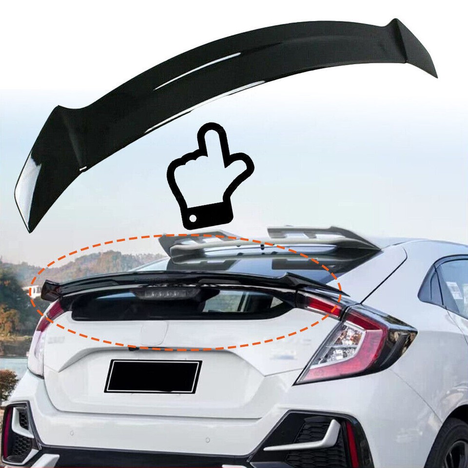 For 17- 2021 Honda Civic FK4 FK7 5DR Hatchback Glossy Black Rear ...