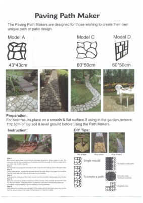 DIY, reusable concrete pattern paving mould, stencil, footpath, patio ...