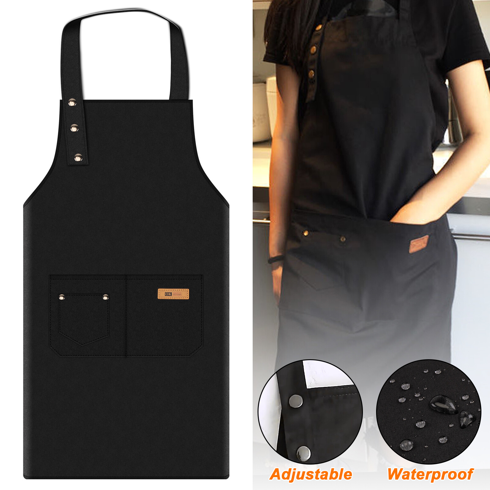 5PCS Adjustable Cooking Chef Apron for Men Women - Cooking, Baking, BBQ ...