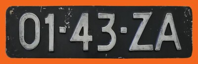 1960'S HOLLAND DUTCH NETHERLANDS AMSTERDAM AUTO LICENSE PLATE " 01 43 ...
