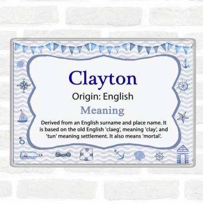 Clayton Name Meaning Jumbo Fridge Magnet Nautical | eBay UK