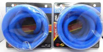 LOT of 2 Blue Plastic Electrical Wiring Split Convoluted Wire Loom 3/8 ...