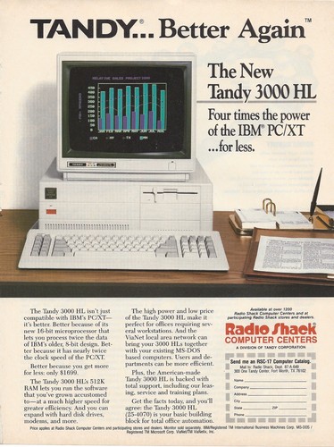 Vintage 1986 Ad for Tandy 3000 HL | eBay