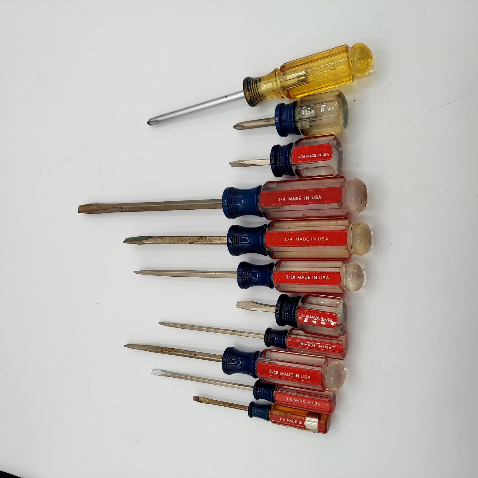 11 Craftsman Screwdrivers Philips Flat Head Clear Red Blue Handle ...