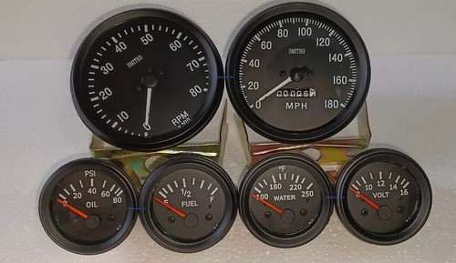 Smiths Kit- Elec Temp + Oil + Fuel + Volt +Speedo +Tacho 100 mm Black ...