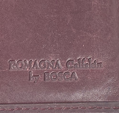 Bosca Romagna Calfskin Burgundy Leather Billfold Wallet Snap Close est ...