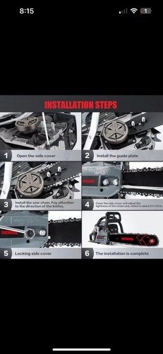dereal 20in 62 cc gas chainsaw | eBay
