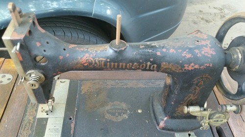 ANTIQUE Minnesota Model A Sewing Machine with cabinet/base | eBay