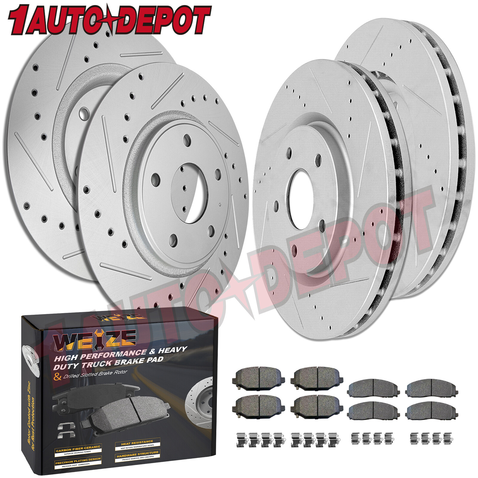 Front Rear Disc Brake Rotors Ceramic Pad for Dodge Grand Caravan ...