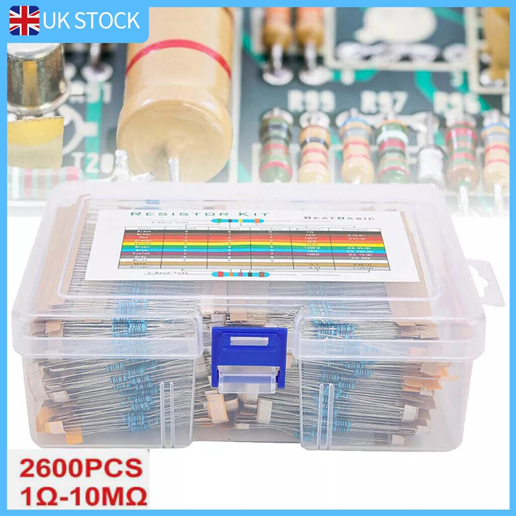 2600pcs Resistors Assortment Kit 130 Values 1-10M 1/4W 1% Metal Film ...