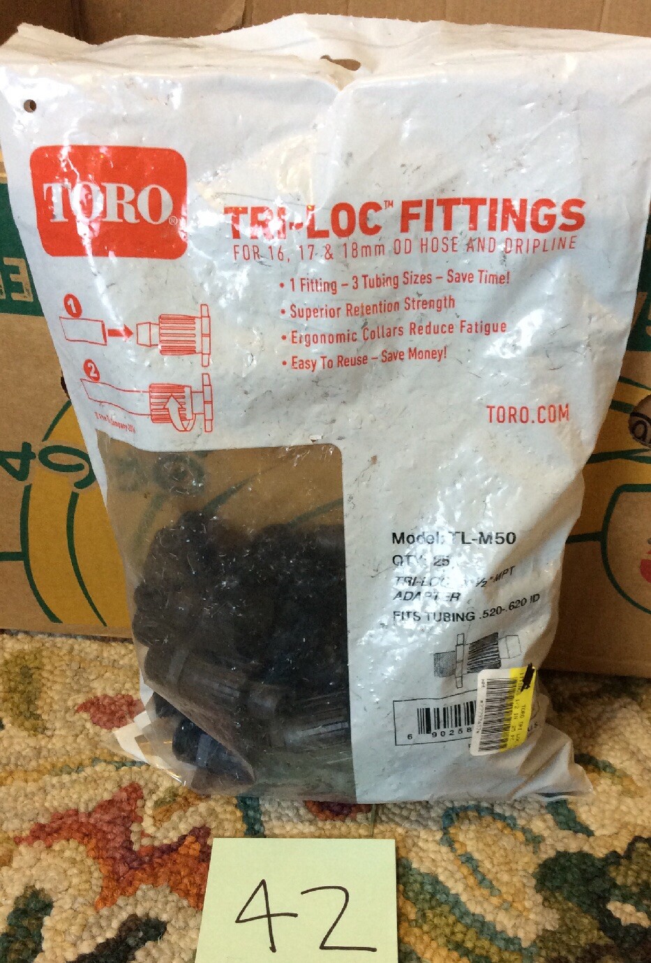 25x Lot Toro TL-M50 Tri-Loc 1/2" MPT Adapter Fittings fits Tubing .520 ...
