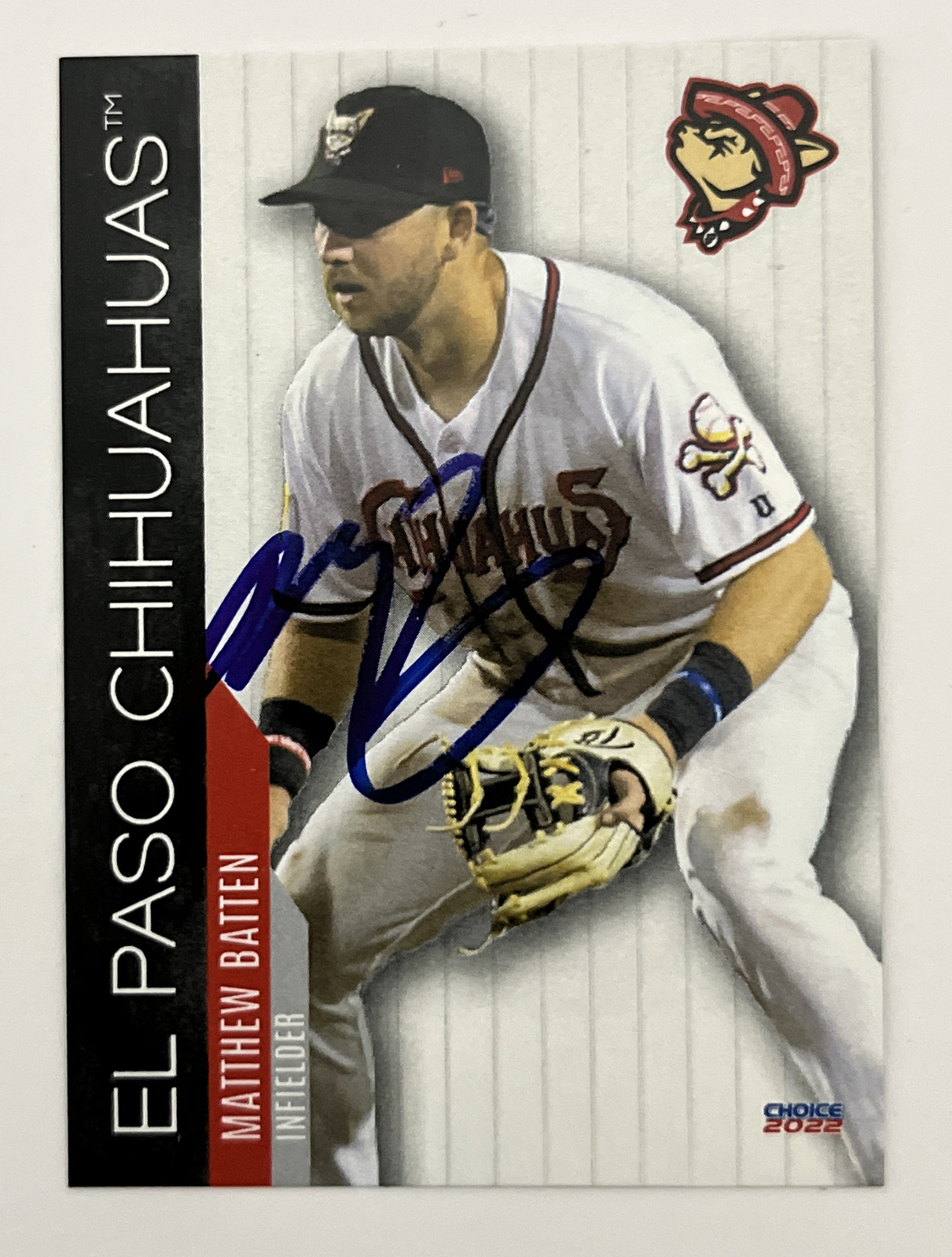 MATTHEW BATTEN Signed 2022 Choice El Paso Chihuahuas Baseball Card ...