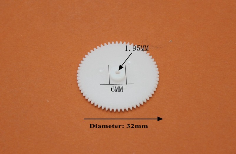 10pcs 62T M0.5 Plastic Gear 1.95mm Aperture Wheel For Gear Motor ...