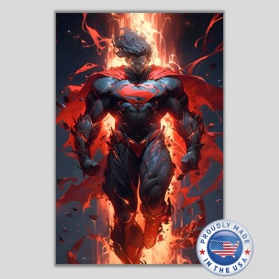 Superman on Fire Fantasy Art Poster Sized Premium Photo Print 13" x 19" | eBay