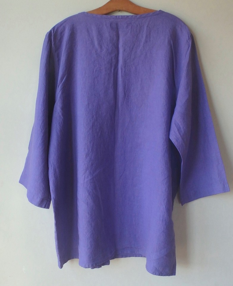 FLAX Designs LINEN Tucked Tunic 1G & 2G NWT Tunic WISTERIA | eBay