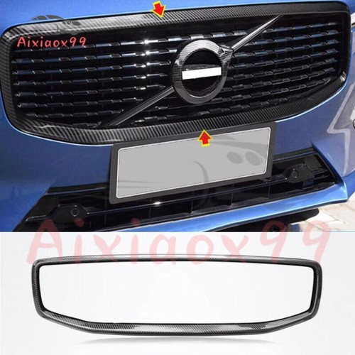 For Volvo XC60 2019-2024 ABS Carbon Fiber Front Grille Car Frame Cover ...