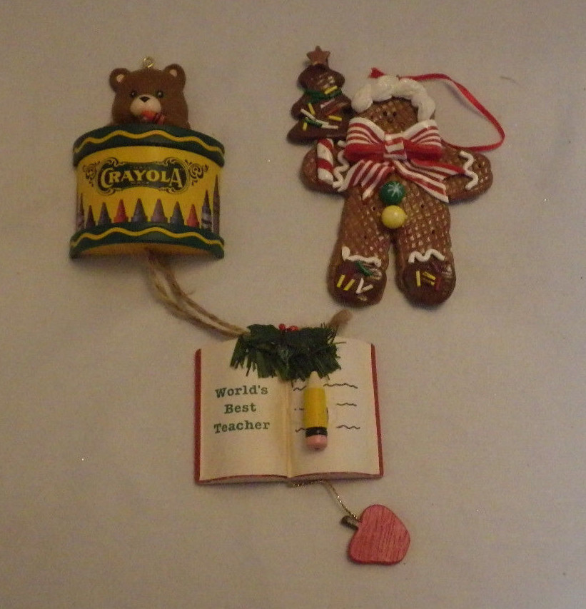 Christmas Crayola Teacher Gingerbread Ornaments Christmas Lot of 3 ...