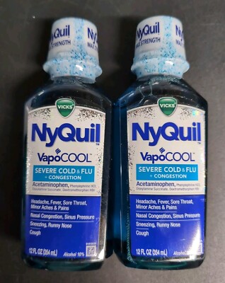 Vicks NyQuil SEVERE VapoCOOL Nighttime Cough, Cold and Flu Relief ...