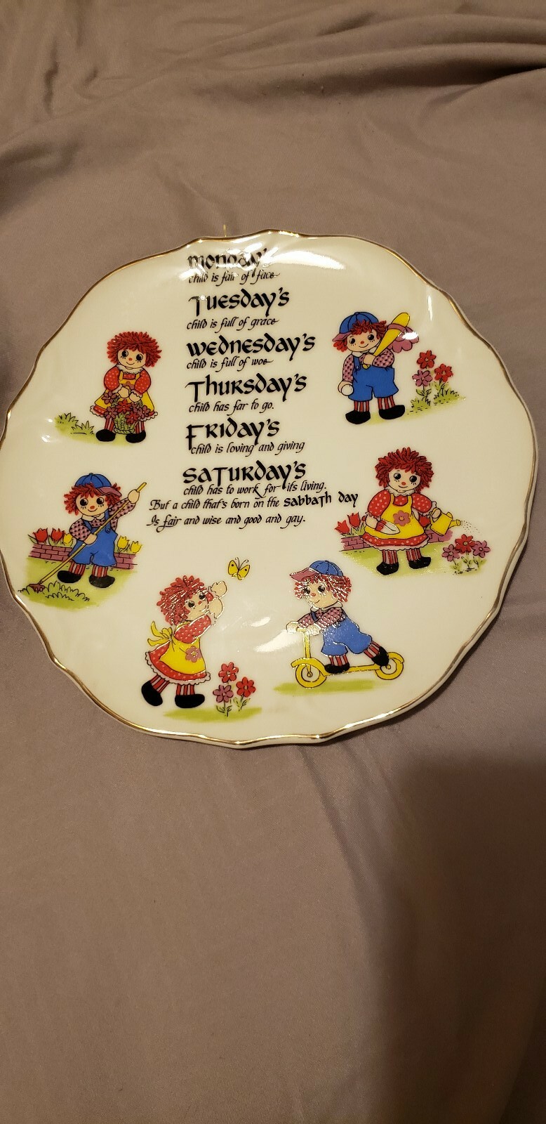 albert e. price ragdoll plate 1974 "Monday's Child" | eBay