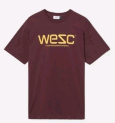 WeSC Mens WeSC Mason Logo T-Shirt - Mens Maroon Port Royale Unisex S ...