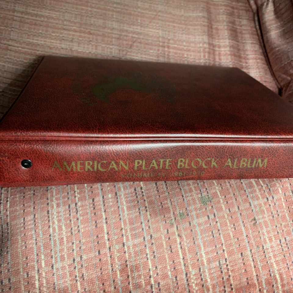 US Plate Blocks 1961-71 Binder Vol.IV W Minkus Pages W/ Stamp Mounts ...