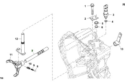 Genuine John Deere Gator HPX615E PC13329 Range Shift Shaft M810778 ...