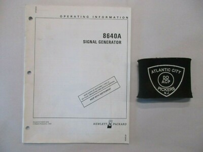 HEWLETT PACKARD 8640A SIGNAL GENERATOR OPERATING INFORMATION 08640 ...