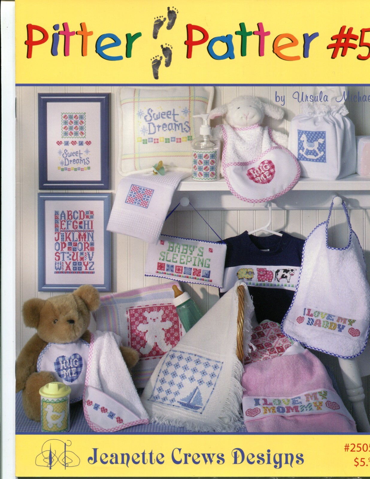 Pitter Patter # - baby designs,cross stitch book - Jeanette Crews Designs #2505 | eBay