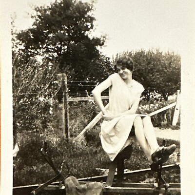 VINTAGE PHOTO Mollie On The Farm Flirty Leggy Woman 1920s ORIGINAL | eBay