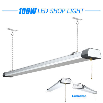 2Pcs LED Shop Light Linkable 100W Garage Workbench Ceiling Linear Tube ...