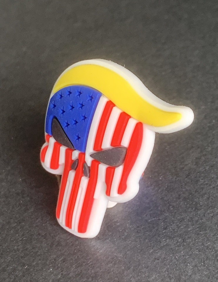 Trump Skull Punisher American Flag Shoe Charm Similar To Croc charms | eBay