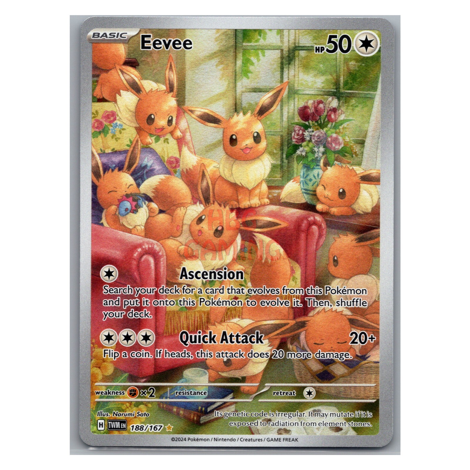 Pokemon Card | 188/167 EEVEE Full Art Illustration Rare | SV Twilight ...