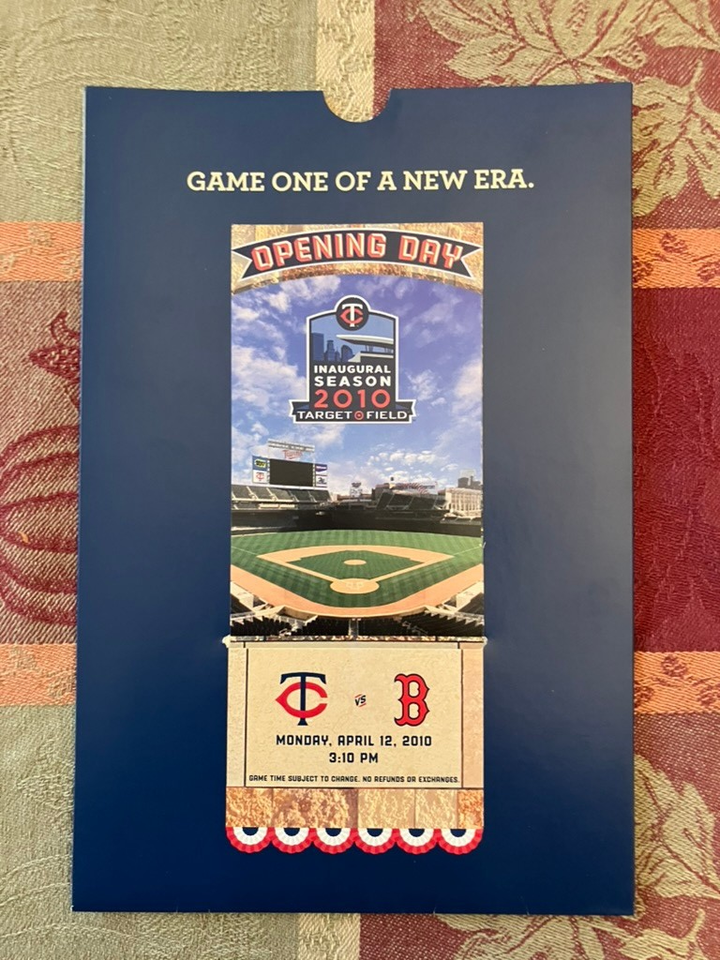 2010 Minnesota Twins Opening Day Ticket - Inaugural Game Played At ...