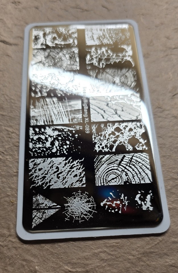 BeautyBigBang XL-089 Nail Stamp Plate Tree Bark Water Swirl Oil Spill ...