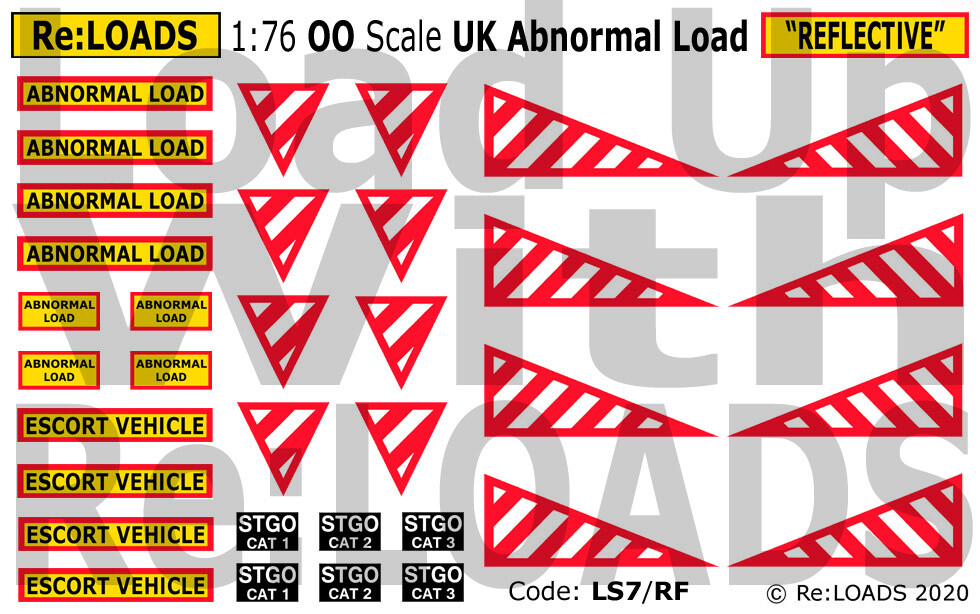OO UK Model Lorry WIDE, LONG, ABNORMAL LOAD & LONG VEHICLE Signs ...